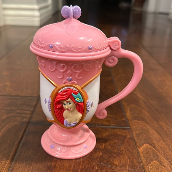 Disney | Other | Disney Little Mermaid Plastic Cup With Attached Lid ...